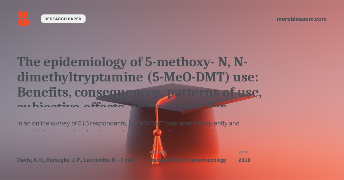 The epidemiology of 5-methoxy- N, N-dimethyltryptamine (5-MeO-DMT) use ...